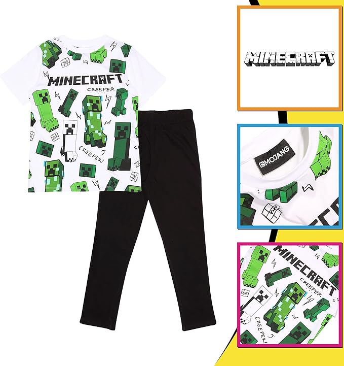 Minecraft Boys Creeper Short Sleeve Pyjamas – Juliaellietate